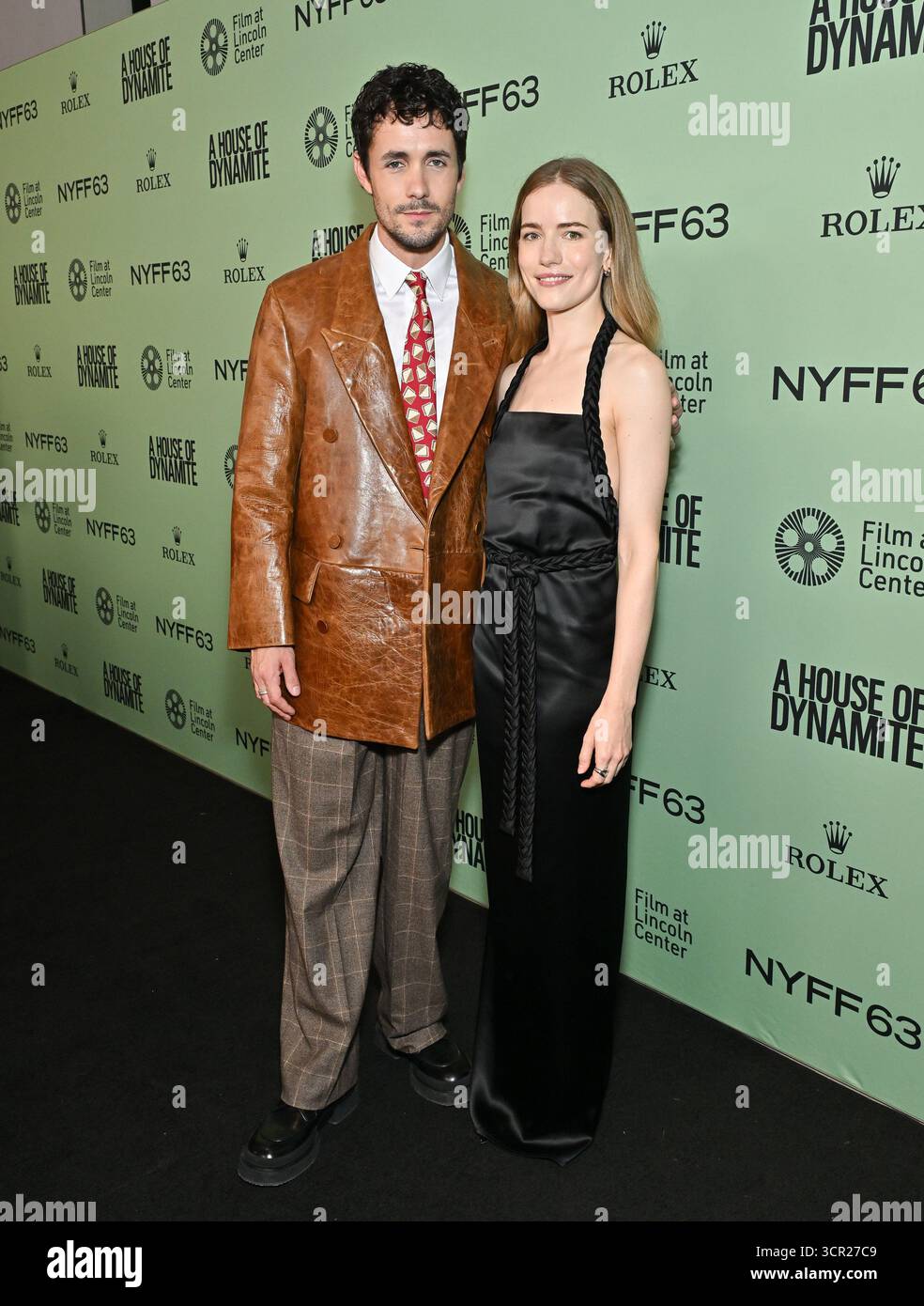 Jonah Hauer-King, left, and Willa Fitzgerald attend the premiere of "A ...