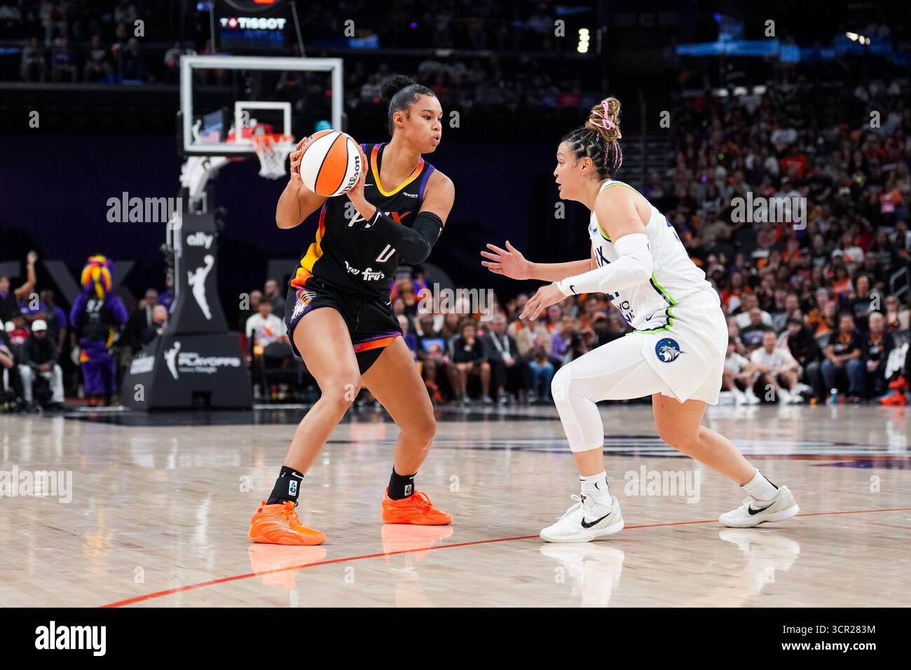 Phoenix Mercury forward Satou Sabally (0) is guarded by Minnesota Lynx ...