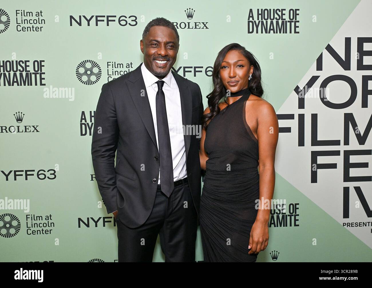 Idris Elba, left, and Isan Elba attend the premiere of "A House of ...