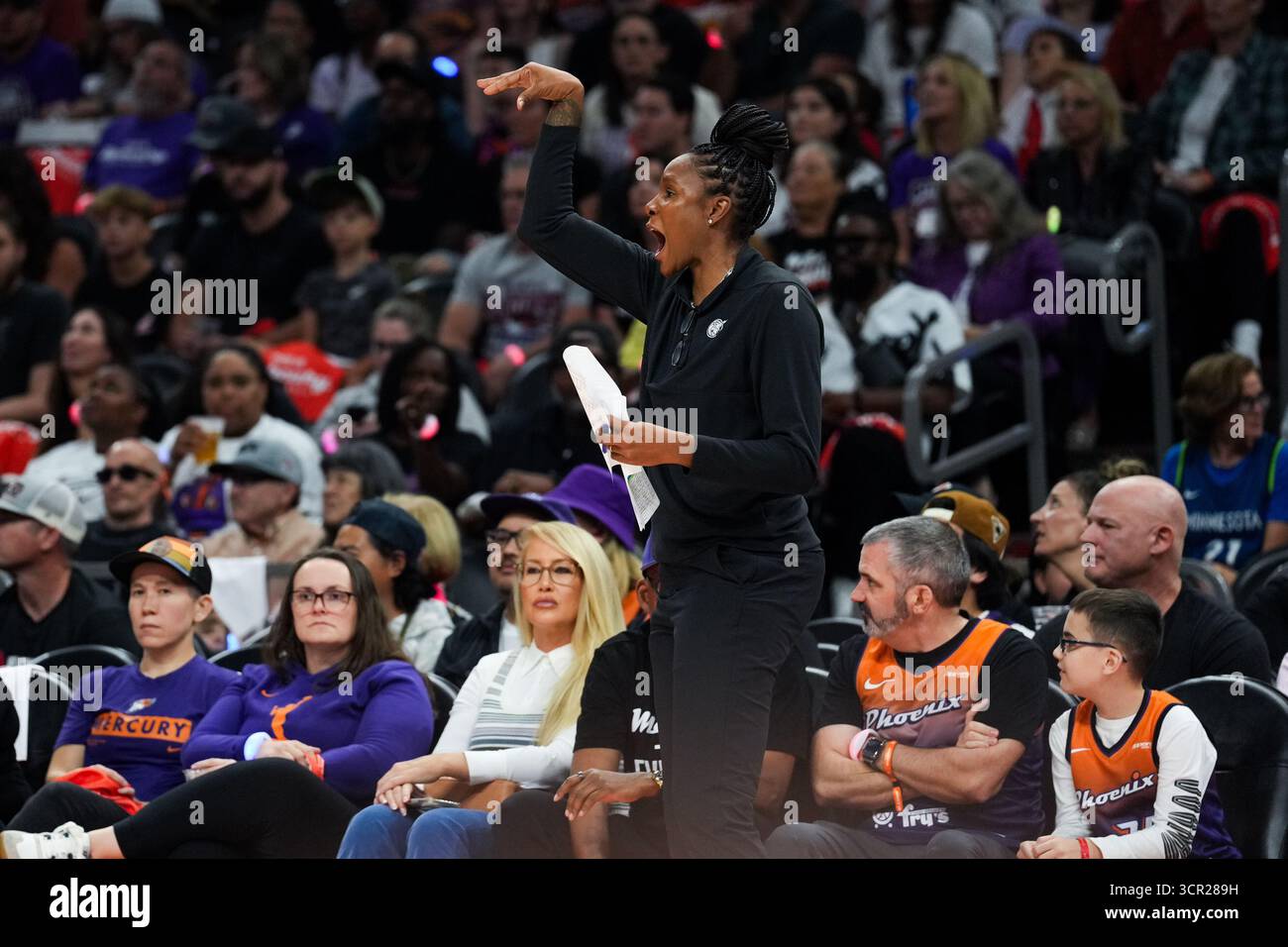 Minnesota Lynx Assistant Coach Rebekkah Brunson yells to her players ...