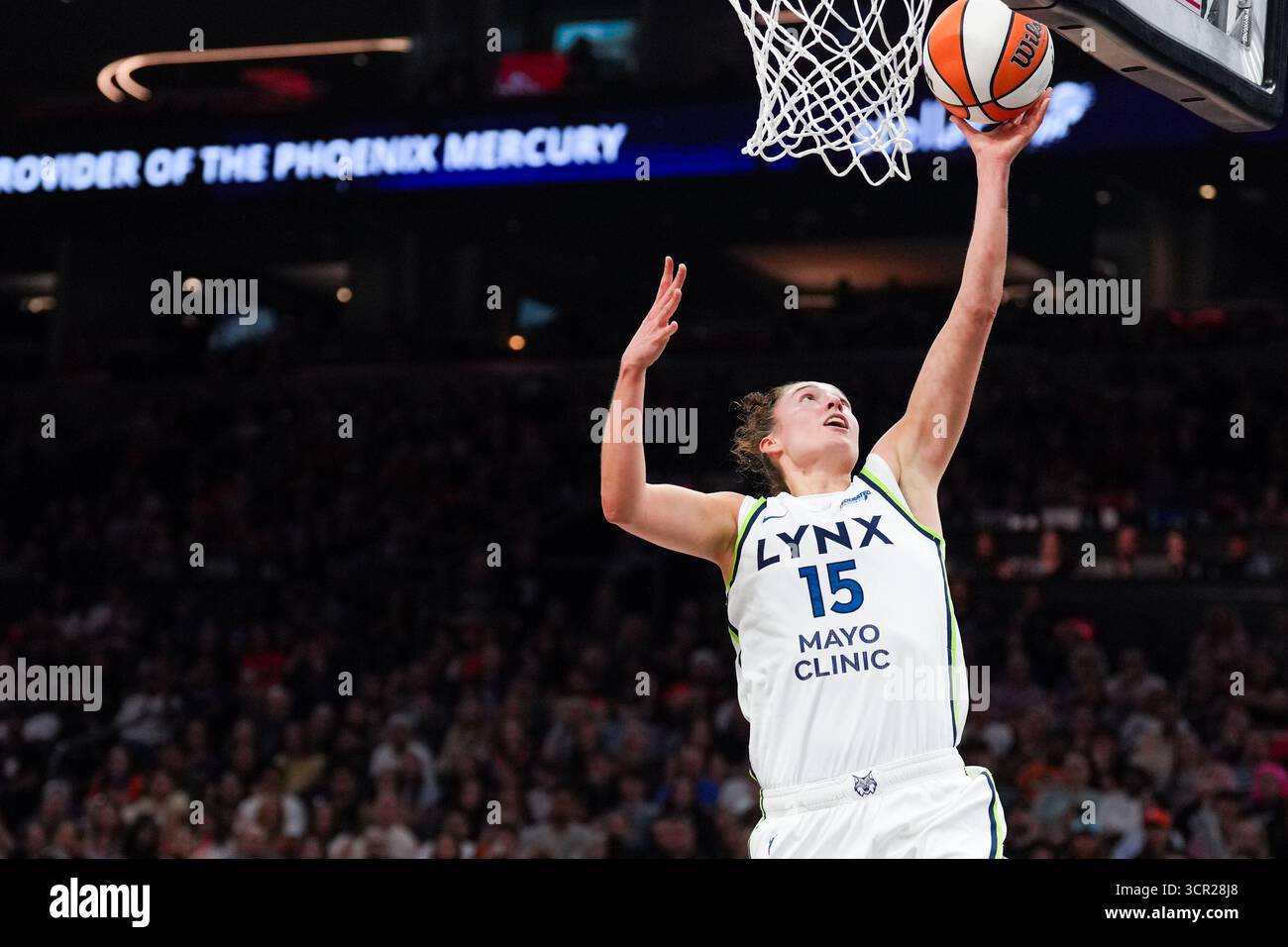 Minnesota Lynx forward Jessica Shepard (15) shoots the ball during the ...