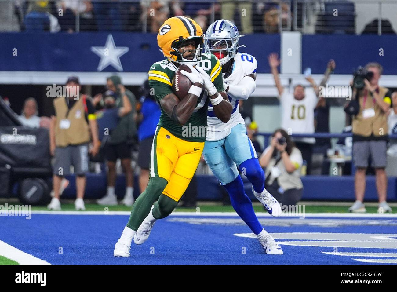 Green Bay Packers wide receiver Romeo Doubs (87) catches a touchdown ...