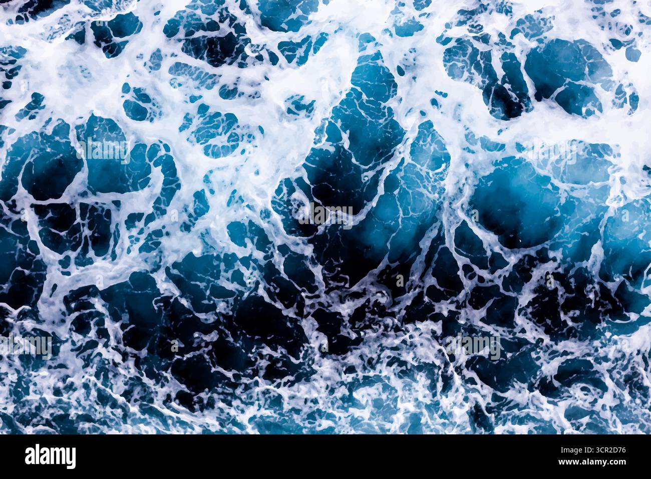 Sea water surface texture. Aerial view of artistic water with foam ...