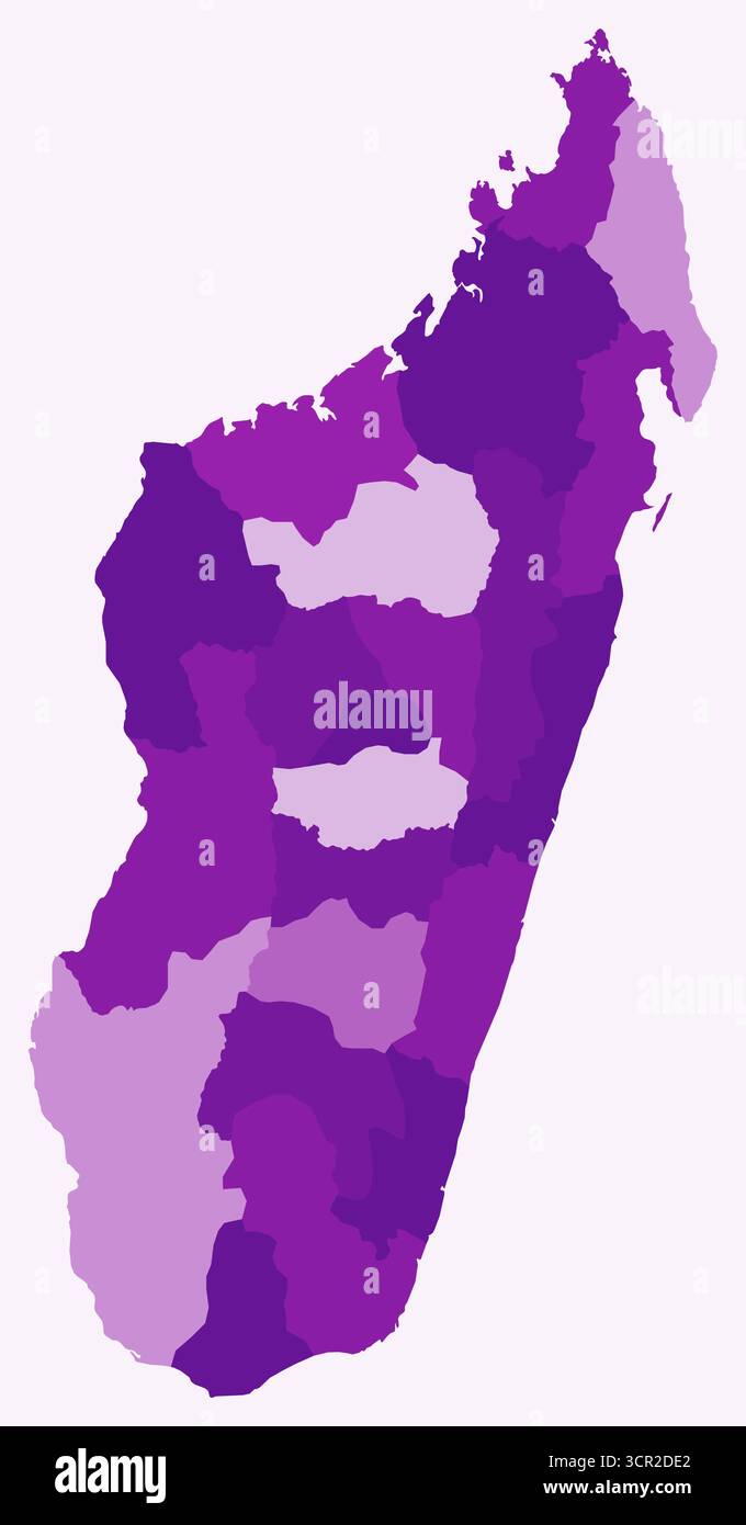 Map of Madagascar with regions. Just a simple country border map with ...