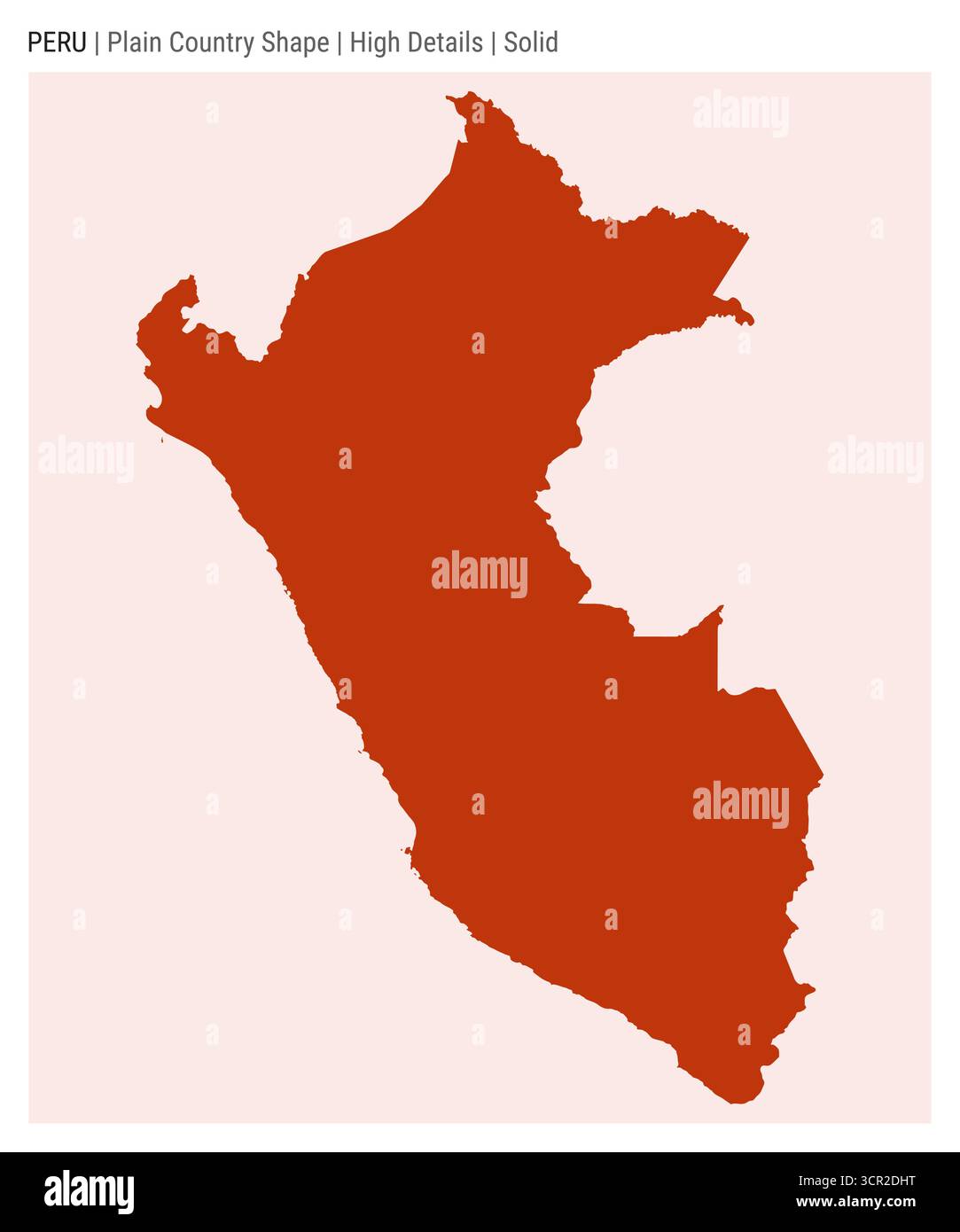 Peru plain country map. High details. Solid style. Shape of Peru ...
