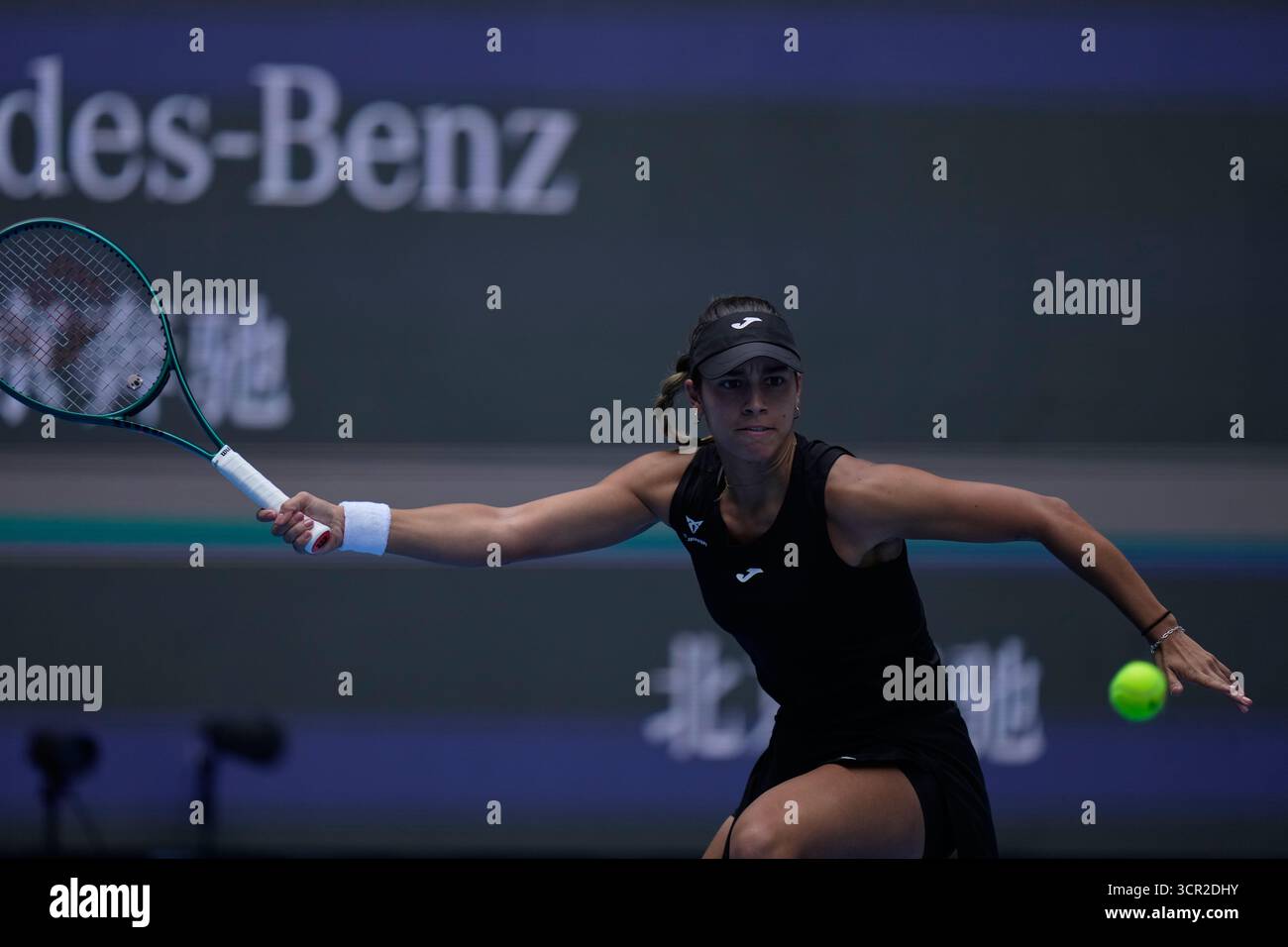 Jessica Bouzas Maneiro, of Spain returns a forehand shot to Mirra ...