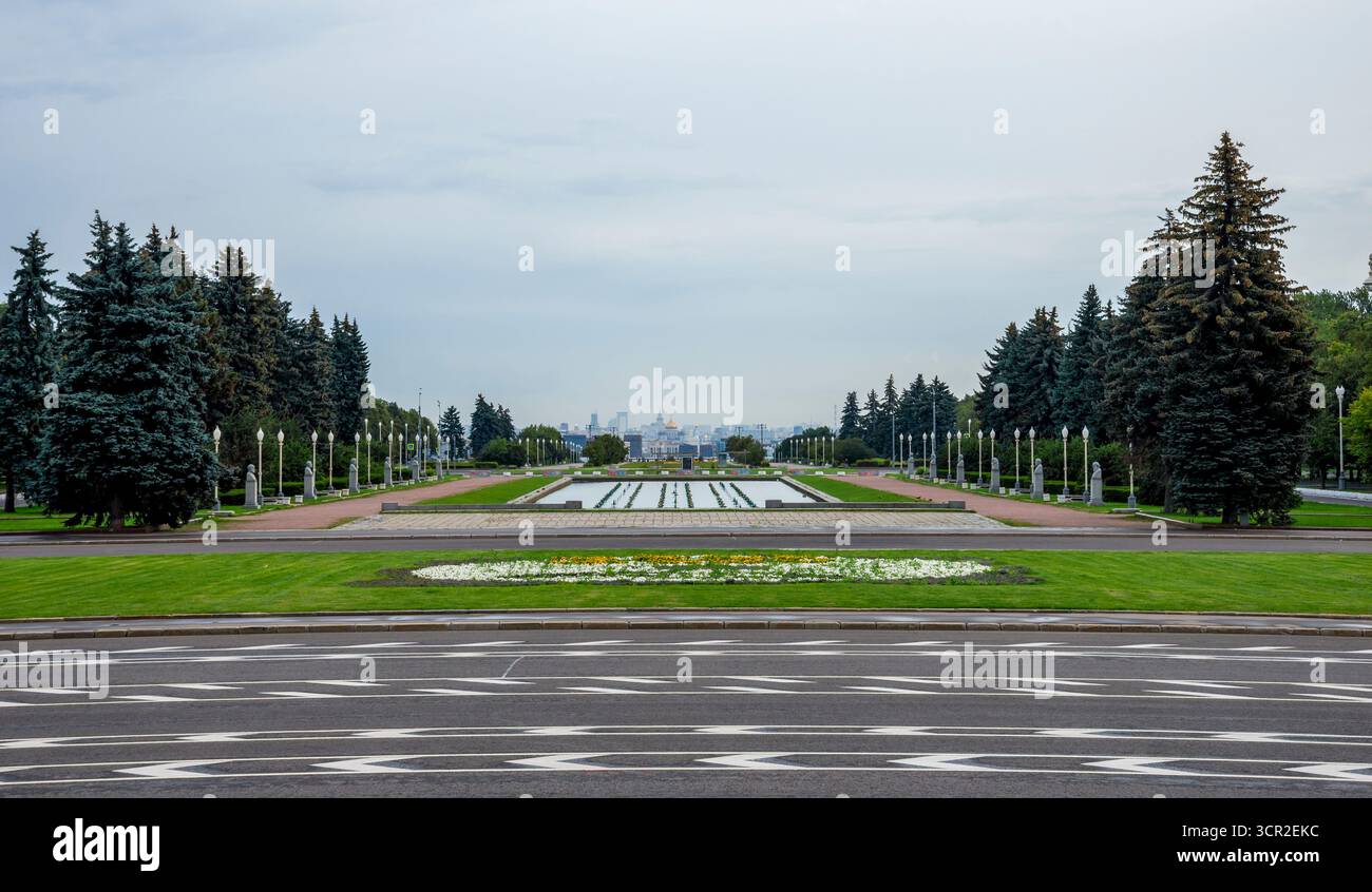 Expansive University Campus Park View With Pathways and Fountains ...