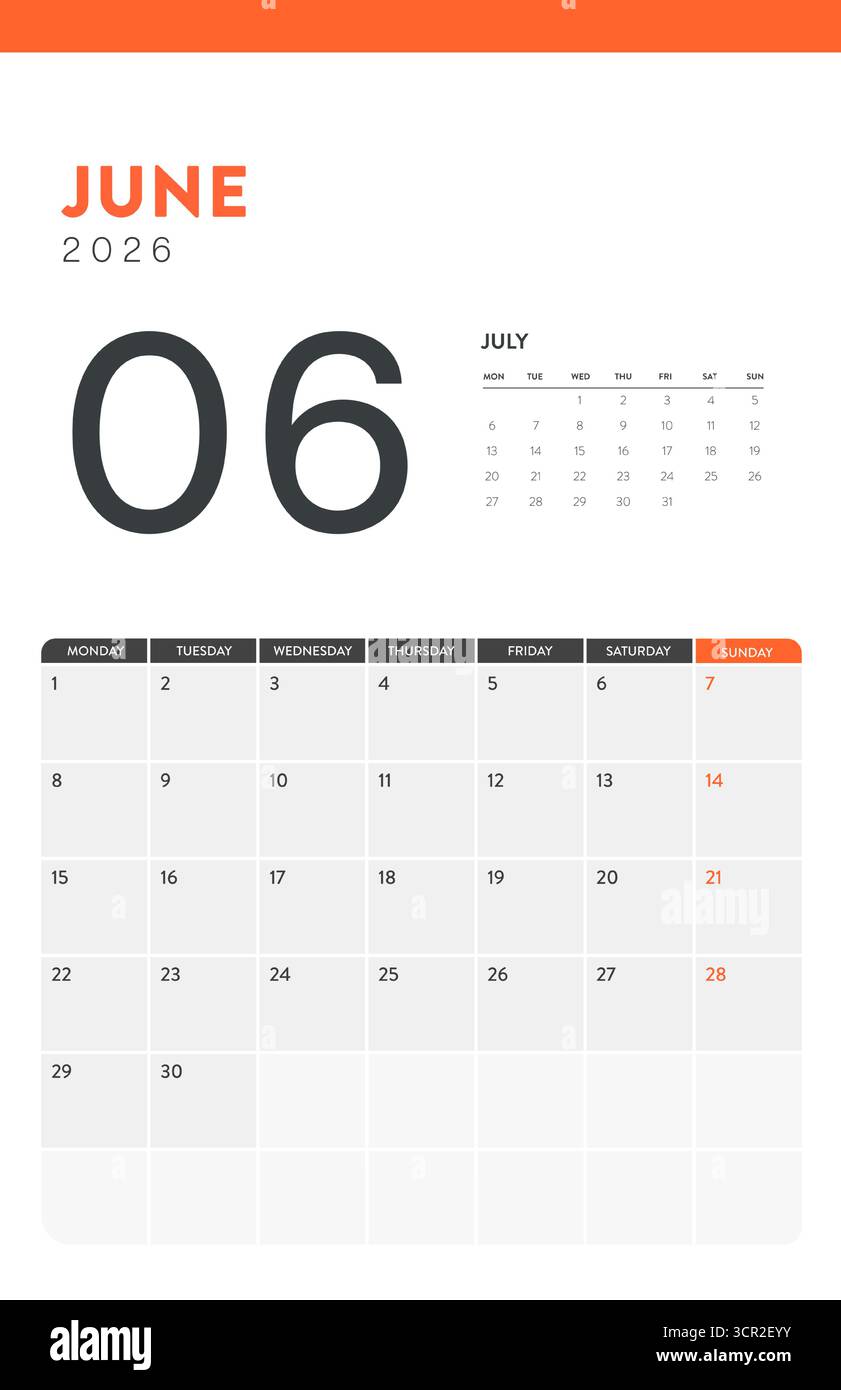 2026 Business calendar vector layout, Modern Minimal Wall Desk Monthly ...