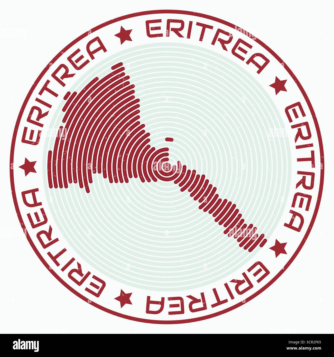 Eritrea map with round title. Country shape rings. Eritrea text around ...