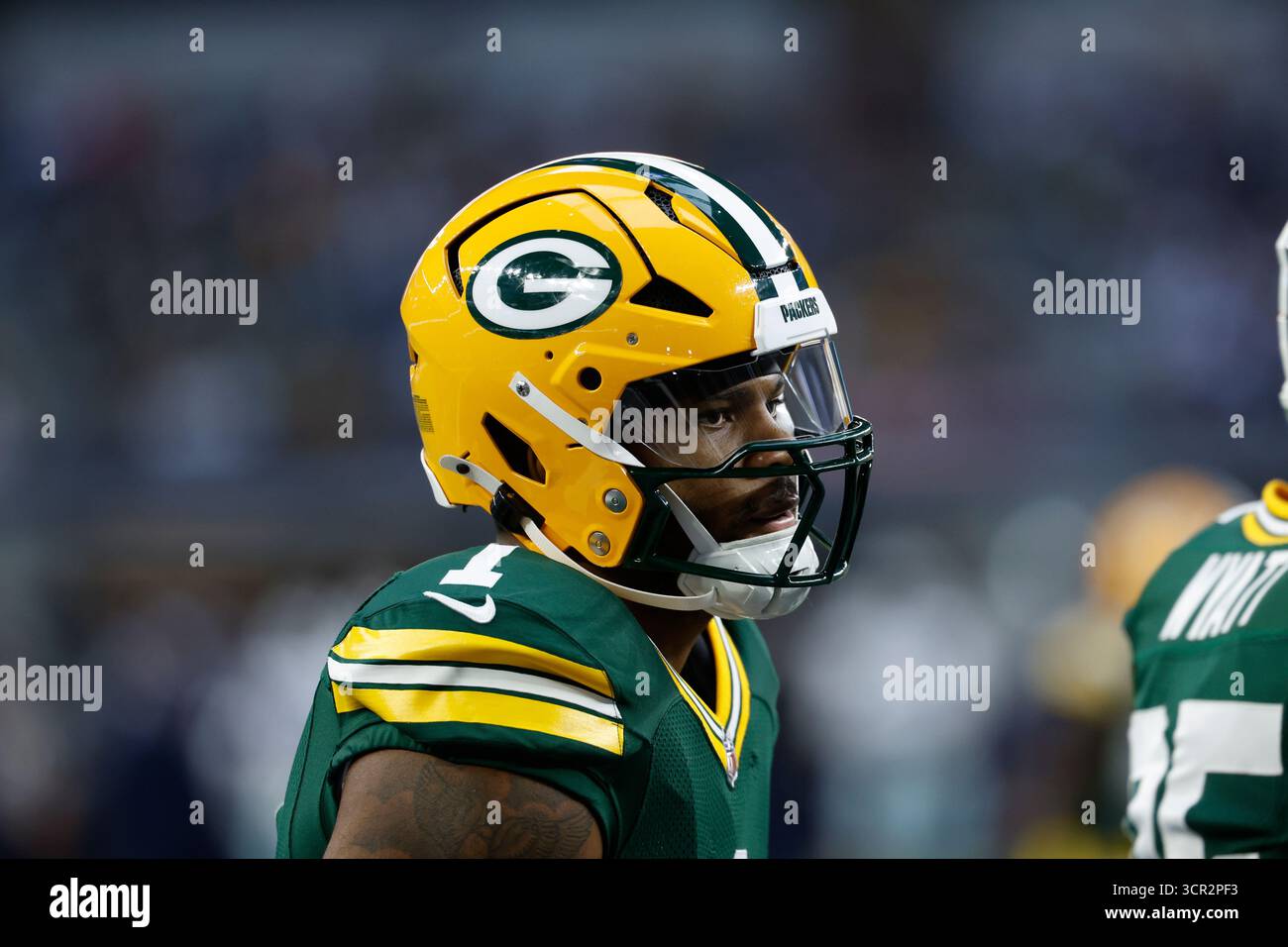 Green Bay Packers defensive lineman Micah Parsons (1) during pregame ...