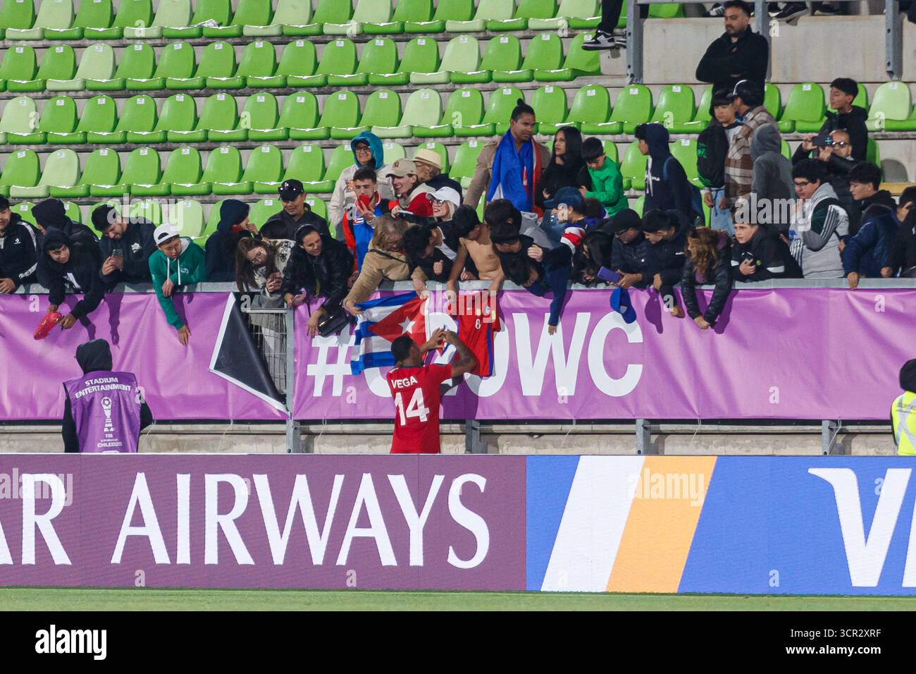 Valparaiso, Chile - September 28: Players of Cuba greet the fans during ...