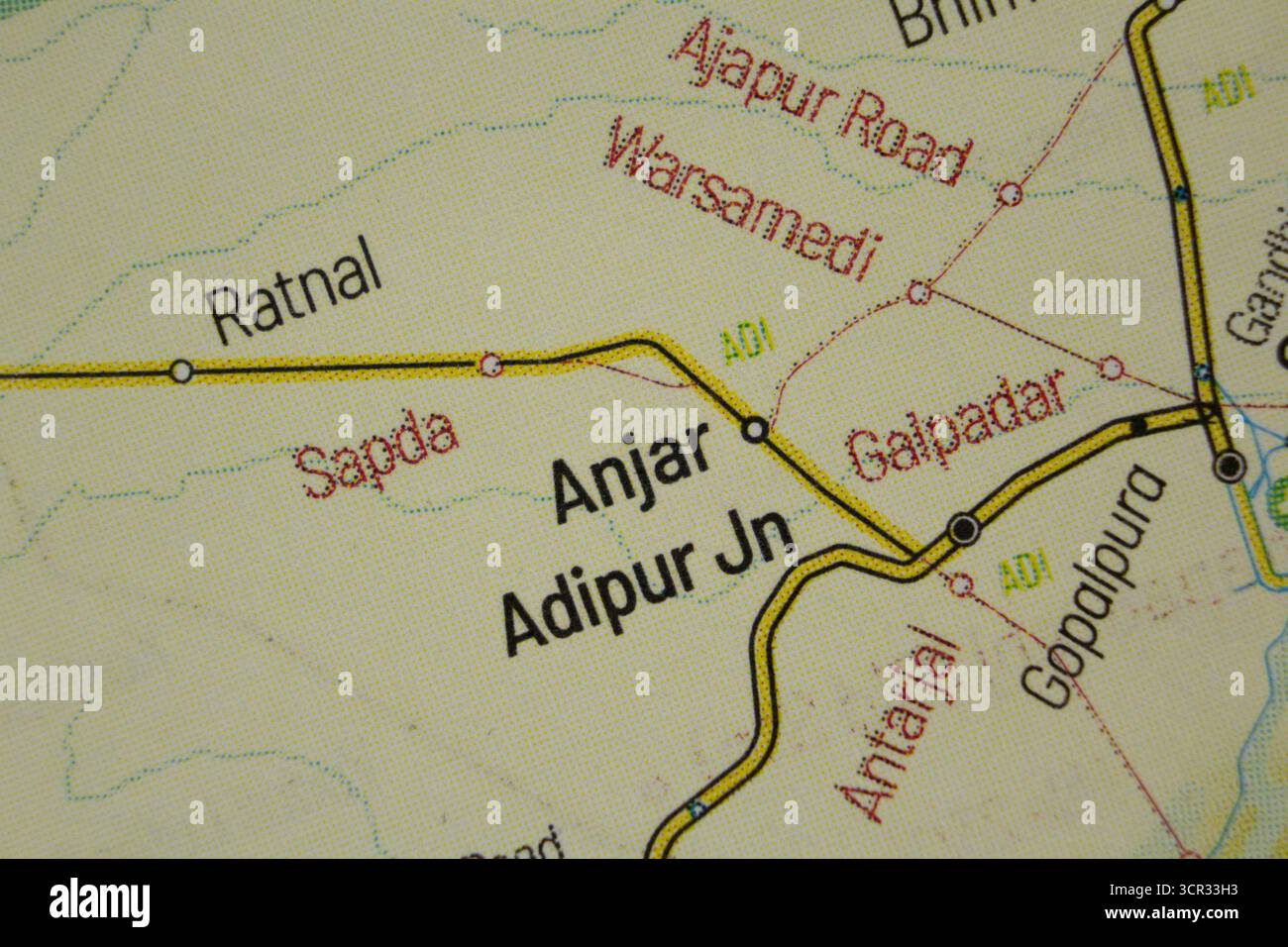 Anjar - India Railways junction schematic transport map train station ...
