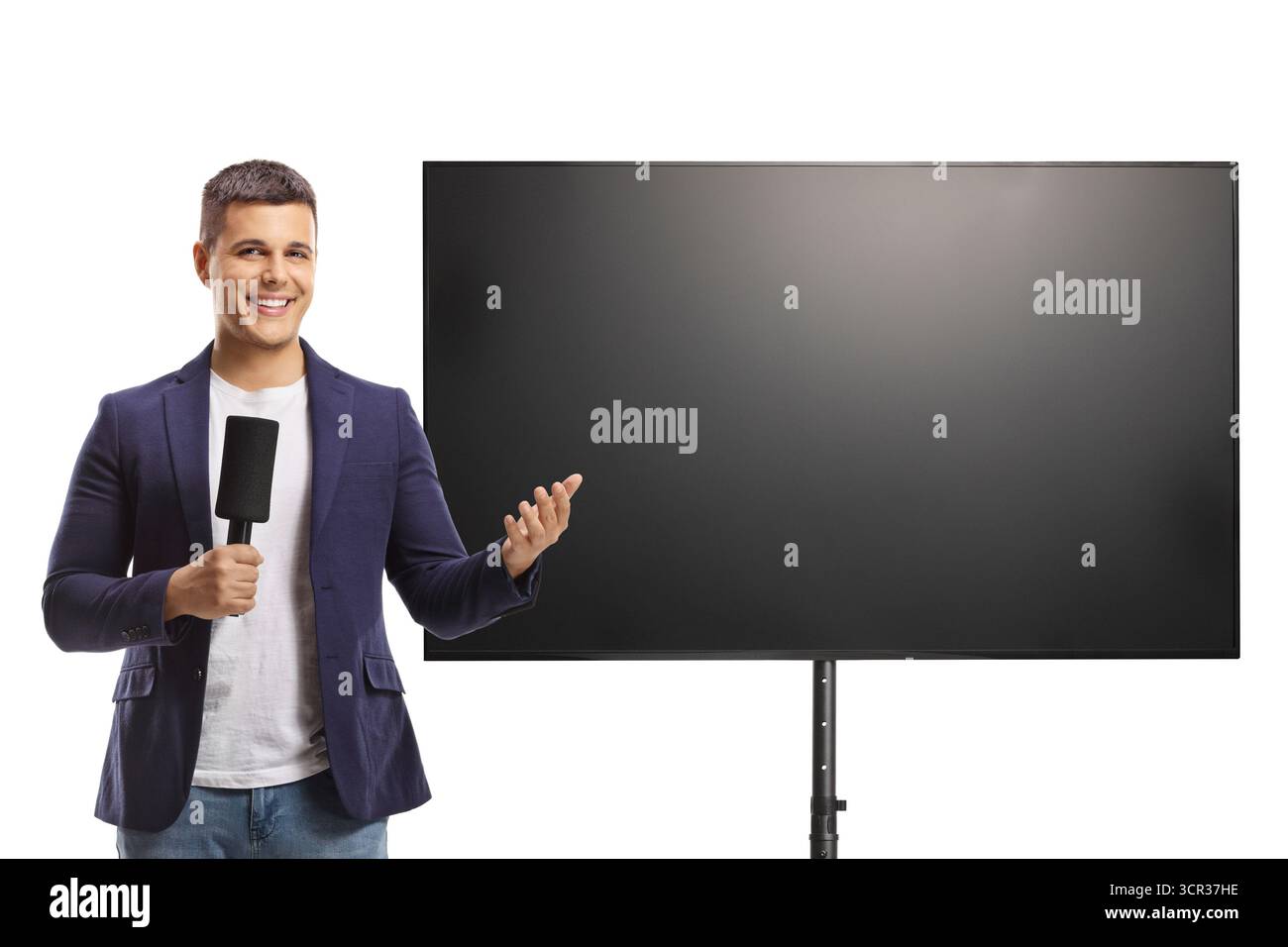 Male presenter on tv live Cut Out Stock Images & Pictures - Alamy