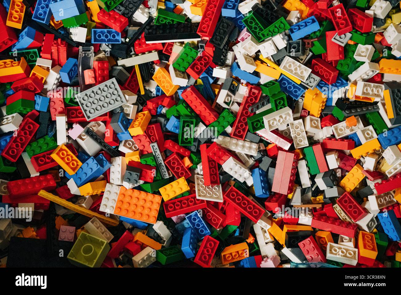 Prague, Czechia - September 20, 2025: Colorful pile of assorted lego ...