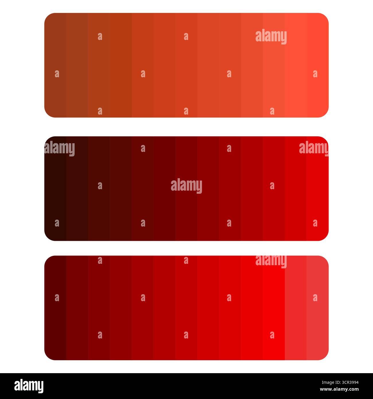 Red orange gradient. Warm color palette block. Smooth shade Vector ...