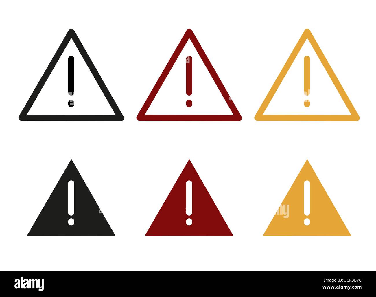Caution warning symbols. Danger triangle sign. Exclamation point Vector ...