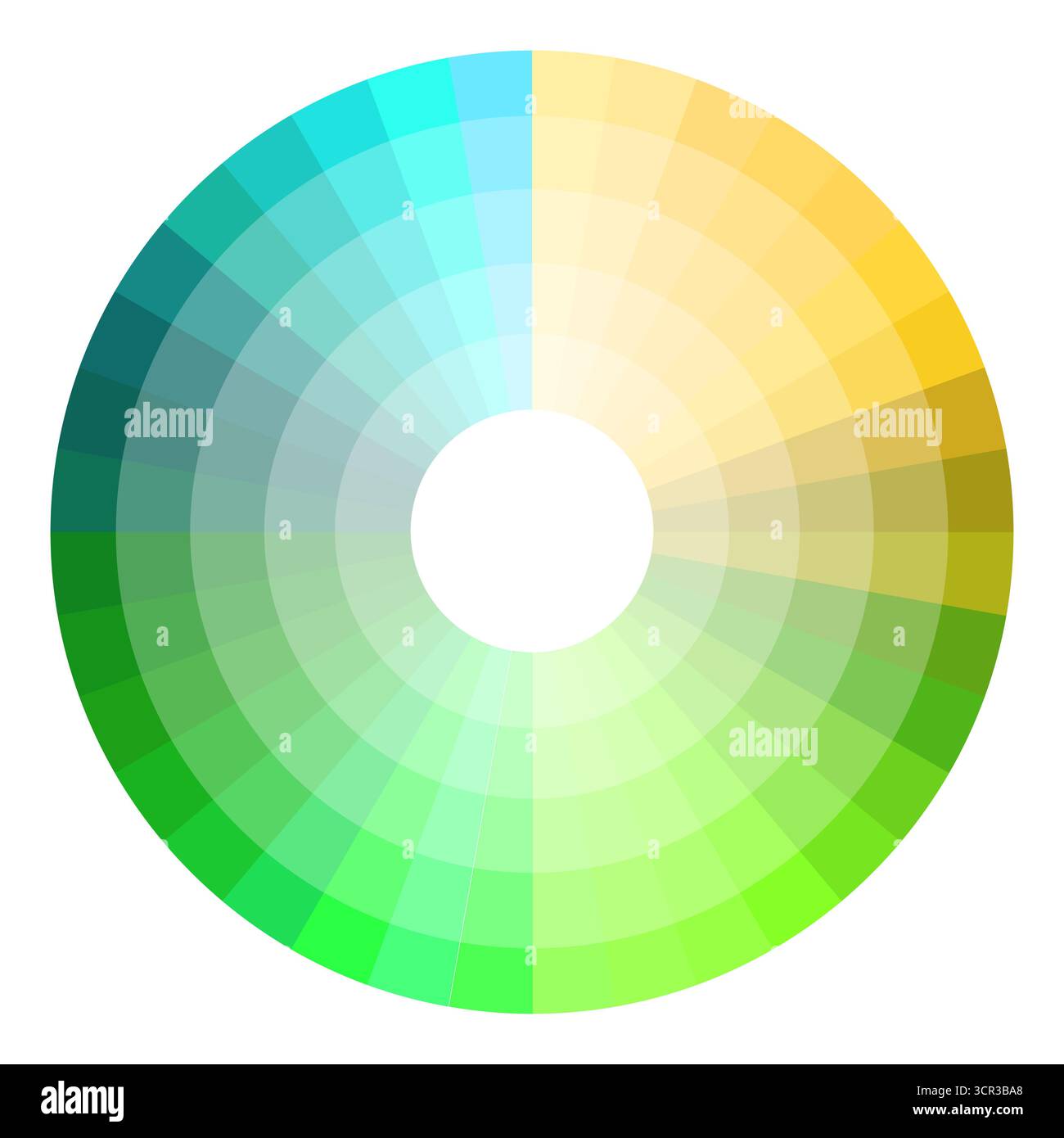 Full color wheel illustration. Partial yellow section. Circular chroma ...