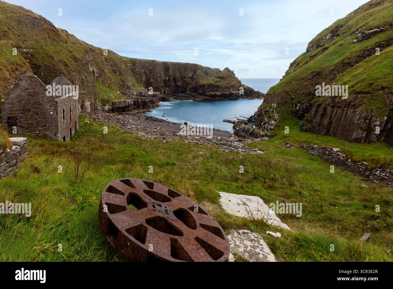 The dramatic and rugged coastline of Sarclet Shore in Caithness, home ...