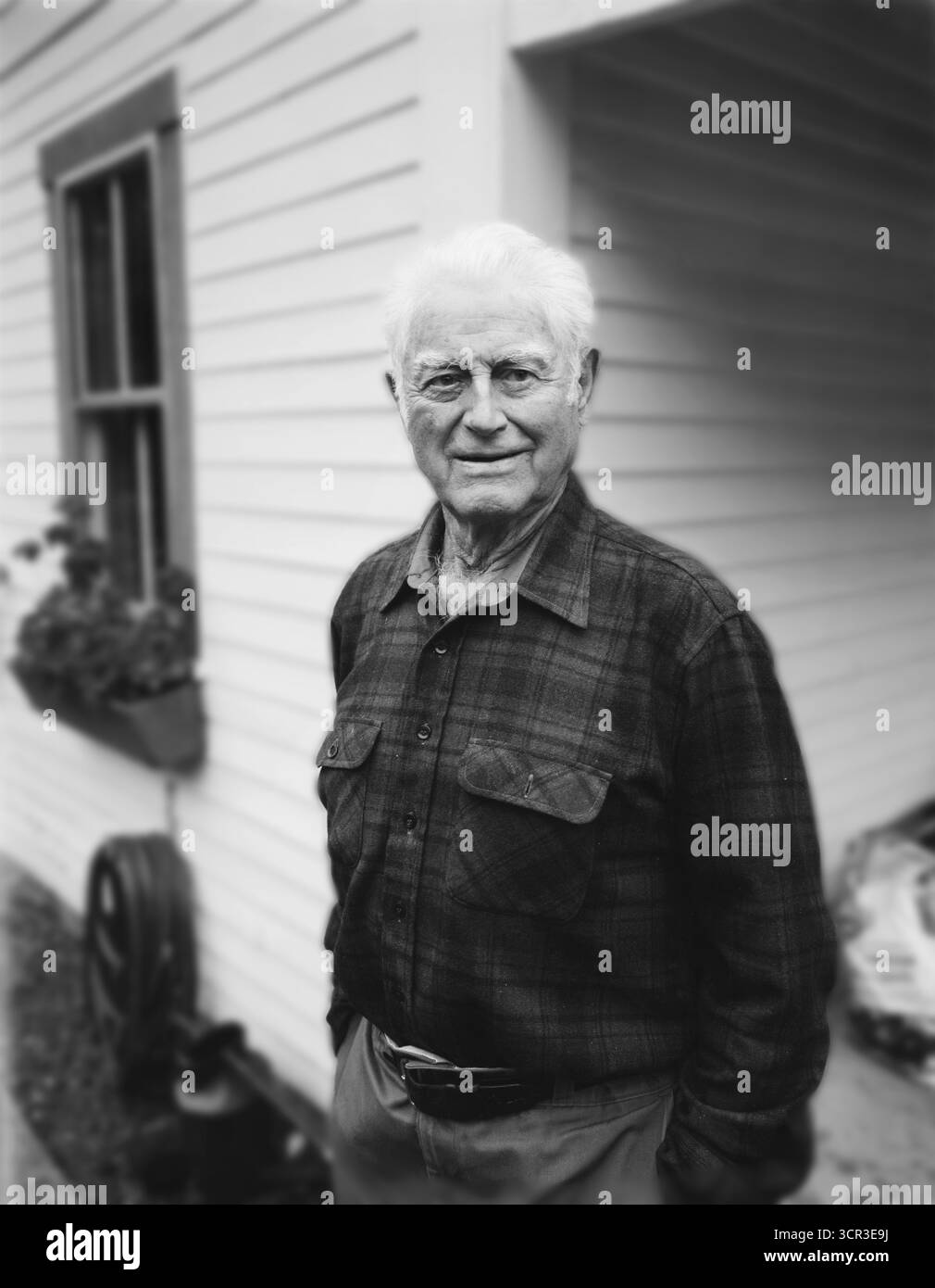 Man stands in front white Black and White Stock Photos & Images - Alamy