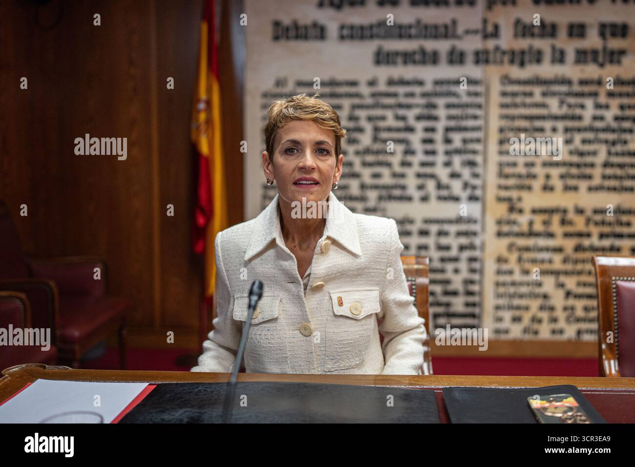 The President of the Government of Navarre, Victoria Chivite Navascués ...