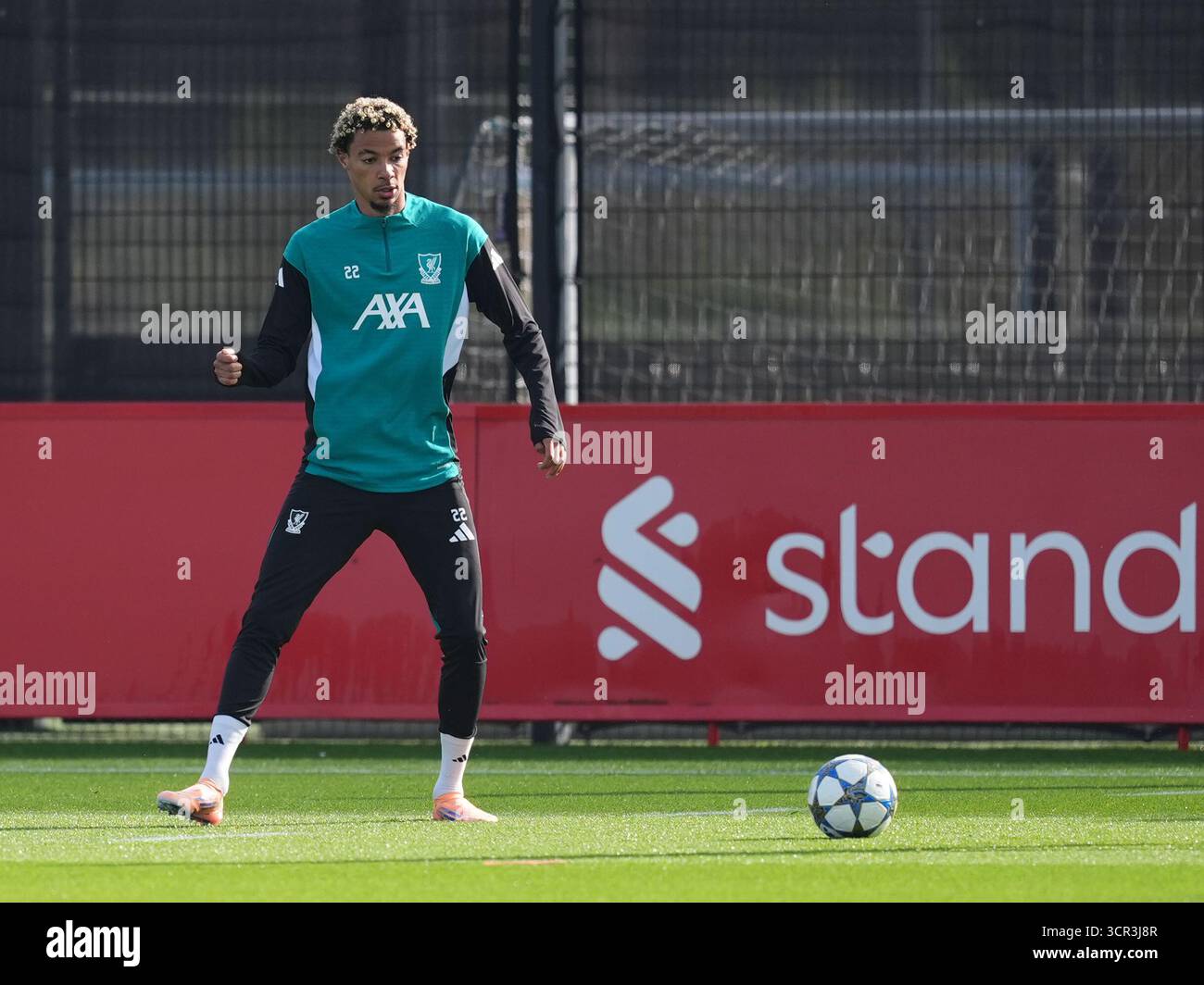 Liverpool's Hugo Ekitike during a training session at the AXA Training ...