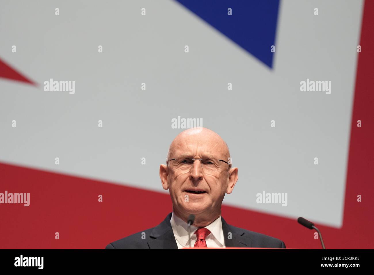 Defence Secretary John Healey speaking during the Labour Party ...