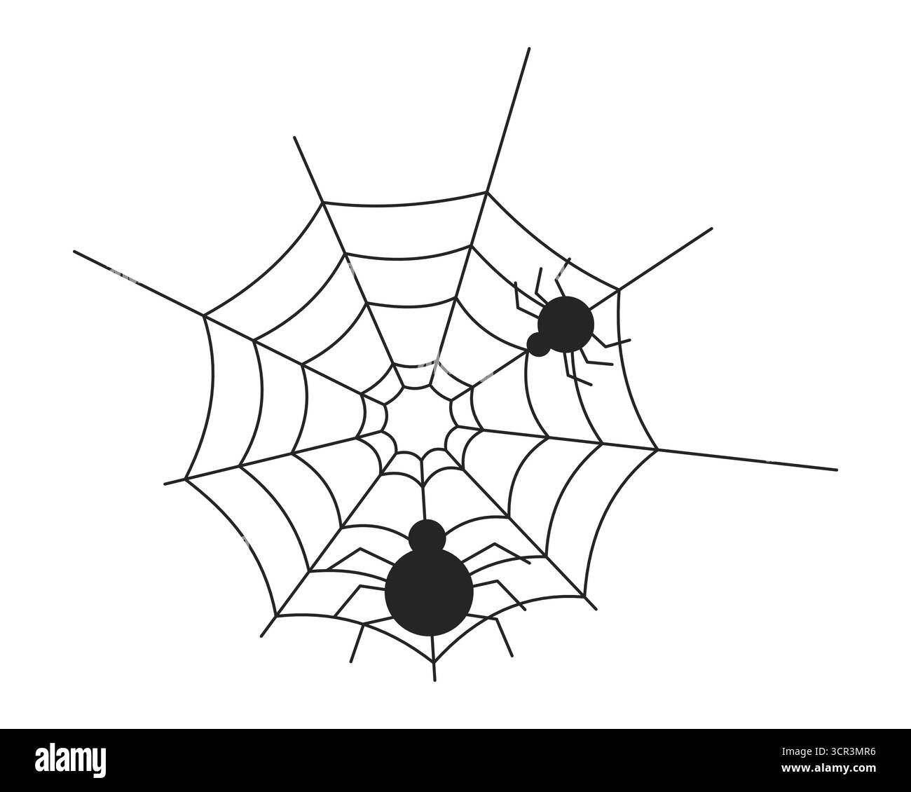 Spiders silhouette on cobweb Cut Out Stock Images & Pictures - Alamy