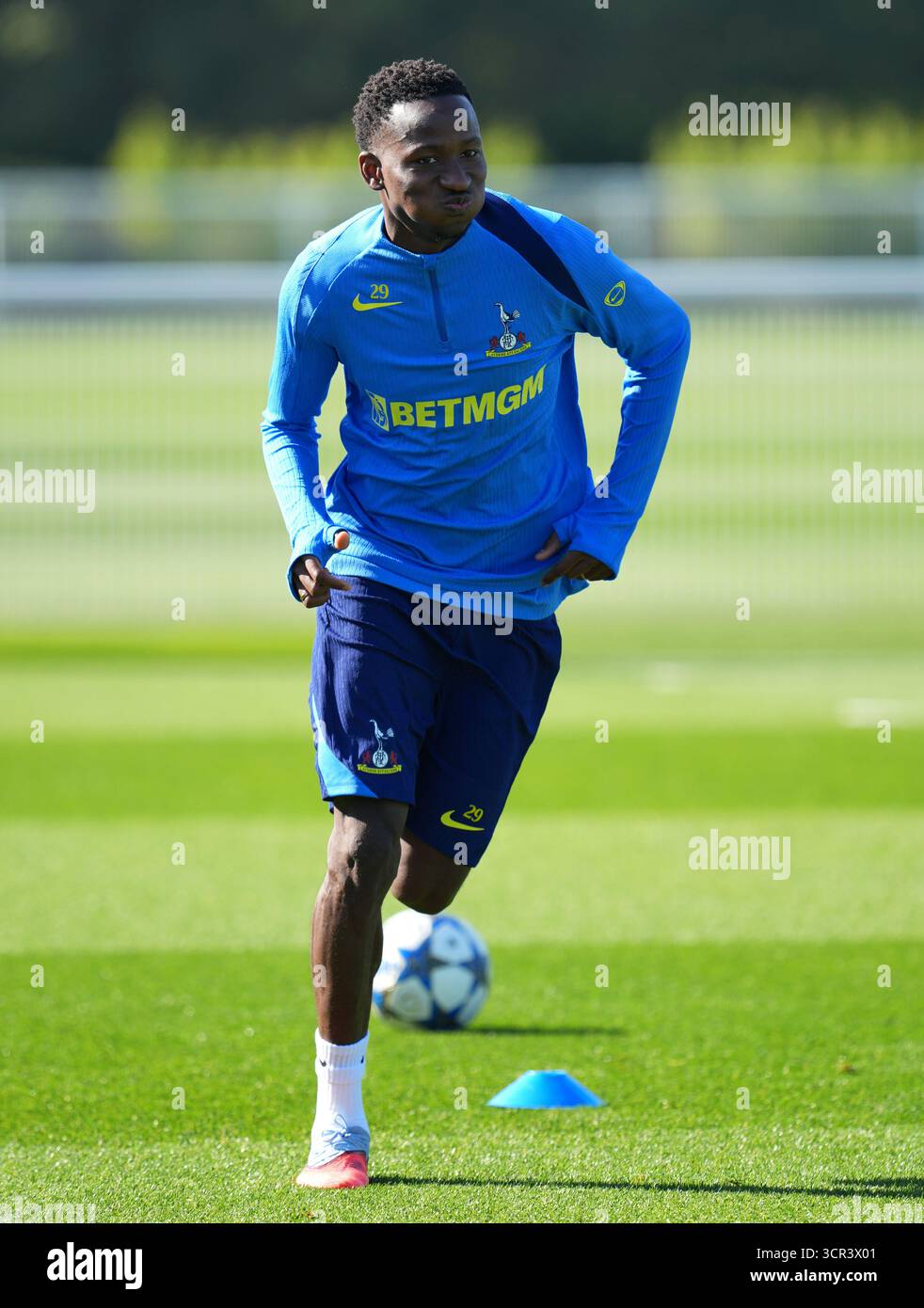 Tottenham Hotspur's Pape Matar Sarr during a training session at the ...