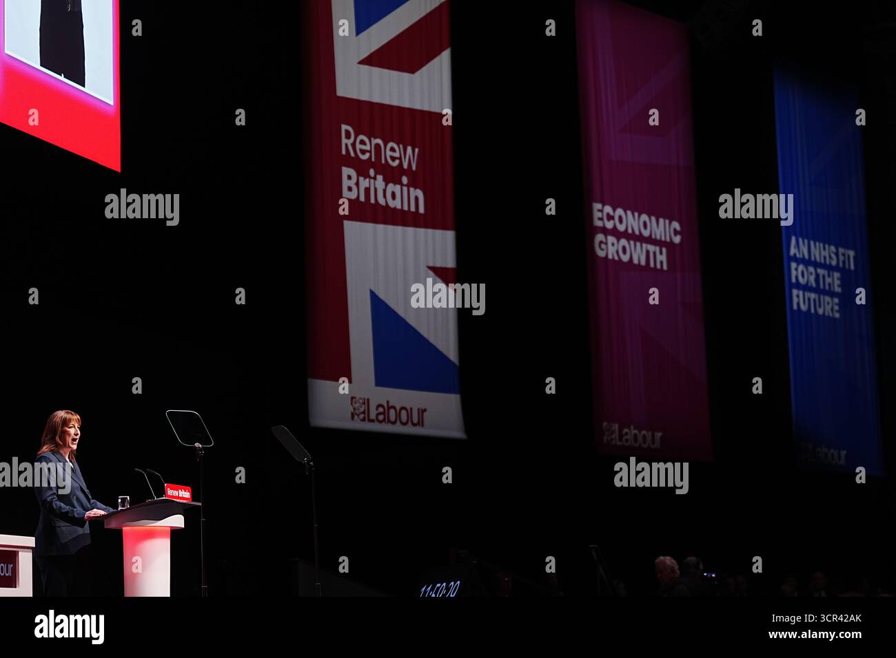 Chancellor of the Exchequer Rachel Reeves makes a speech during the ...