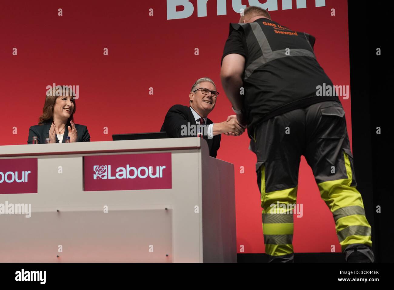 Prime Minister Sir Keir Starmer shakes the hand of welder at Hinckley ...