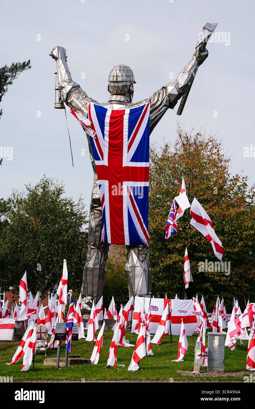 A view of the 14-metre tall The Brownhills Miner statue, which has been ...