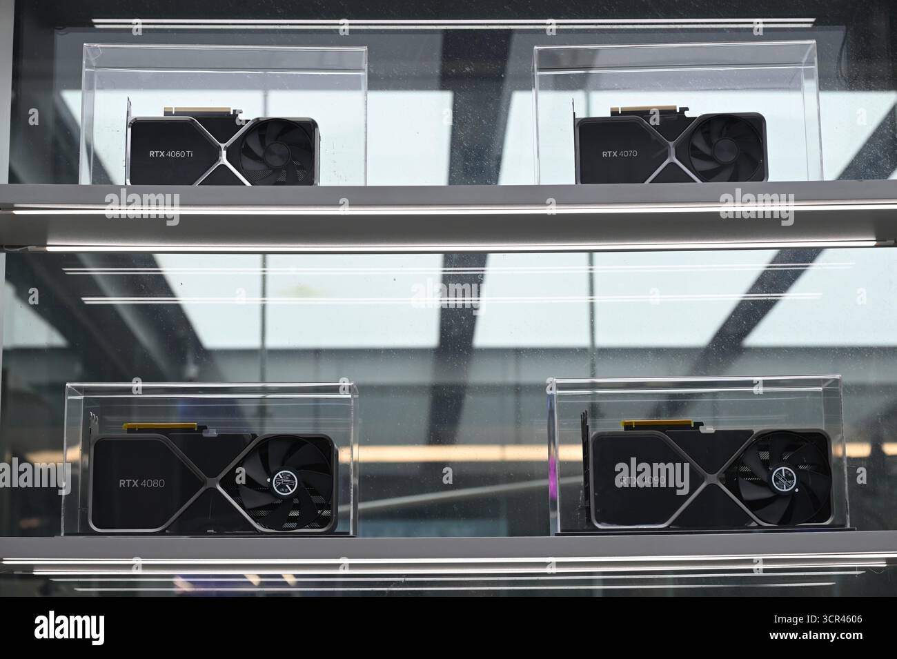 NVIDIA display card product display in the shop on September 23, 2025 ...