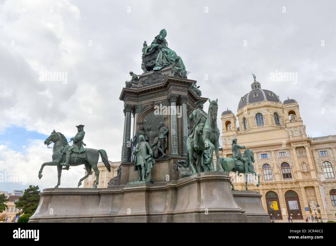 Maria Theresa monument with equestrian statues in front of ...