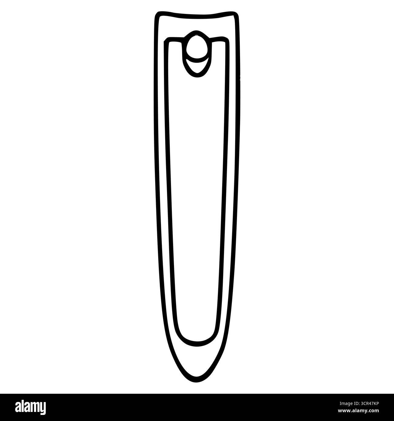 Stylized vector illustration of a classic nail clipper with a rounded ...