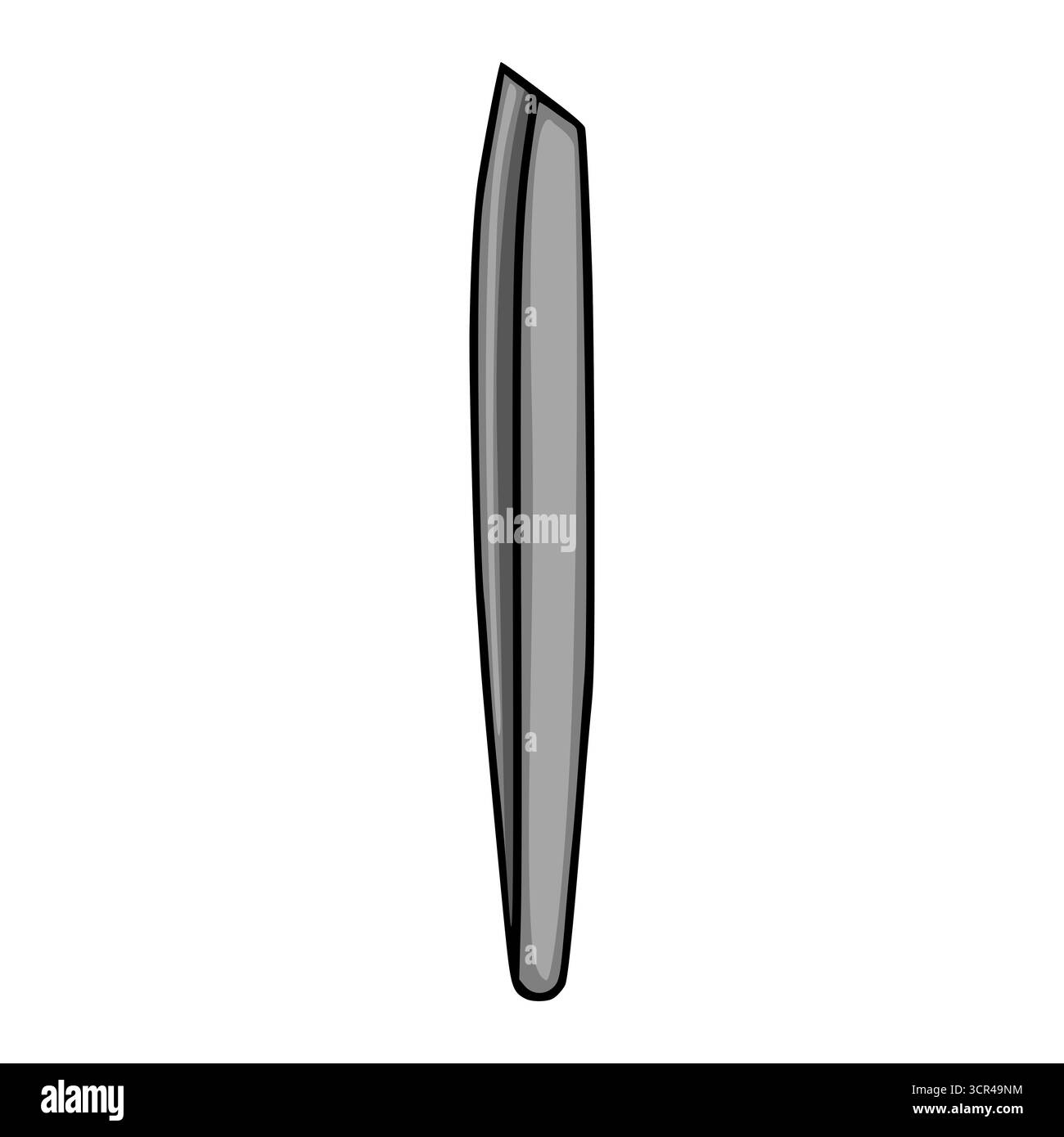 Stylized vector illustration of a single gray nail file with a smooth ...