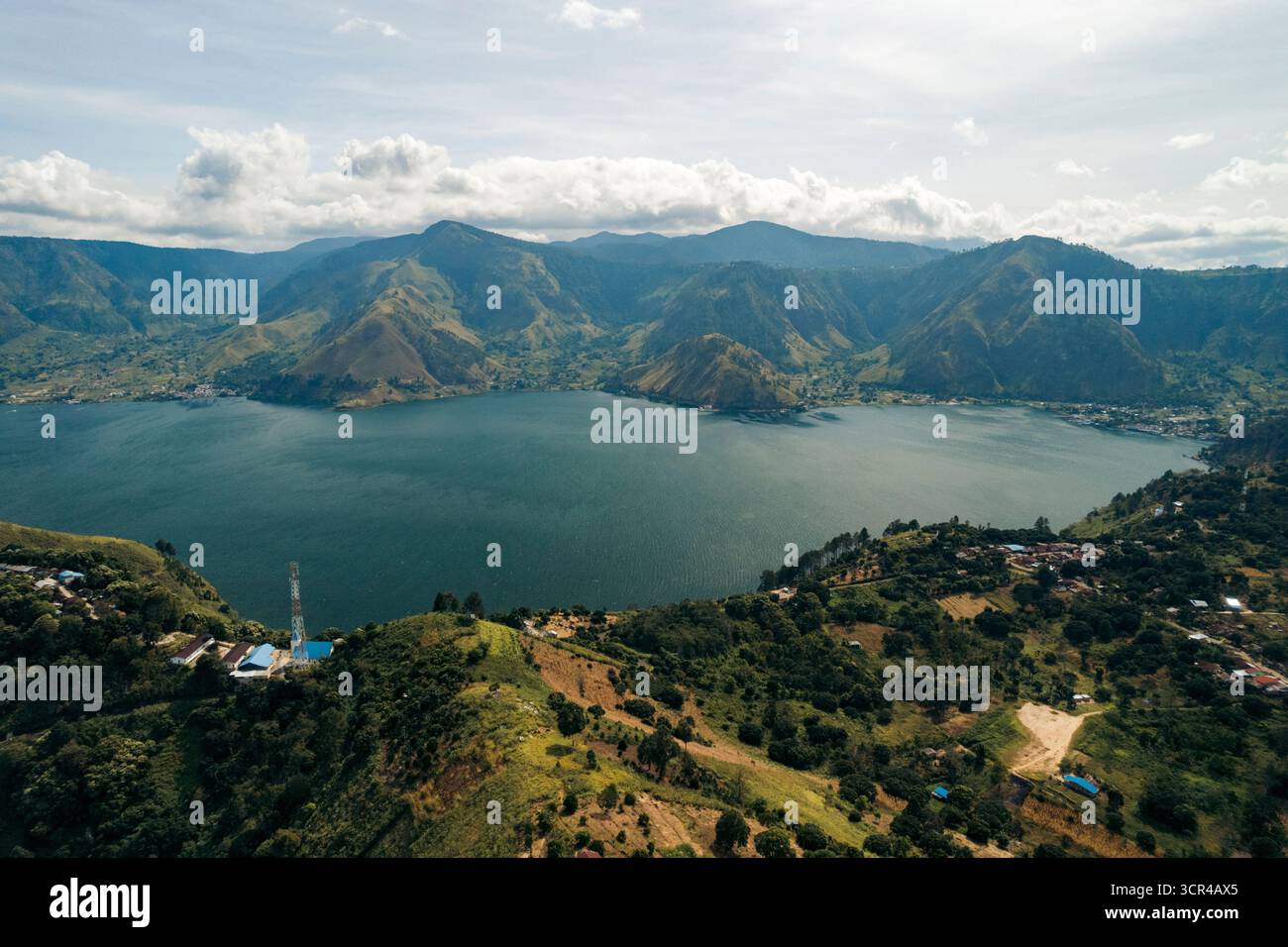 Aerial view of Lake Toba, the biggest caldera in the world, North ...