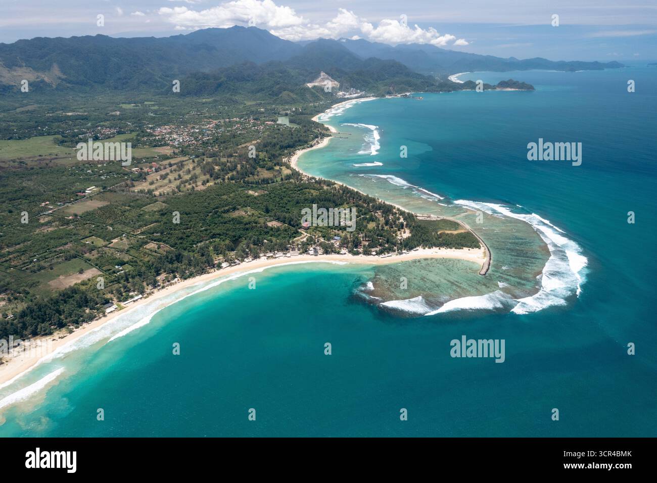 Aerial view of Lhoknga beach in Aceh, Sumatra, Indonesia Stock Photo ...