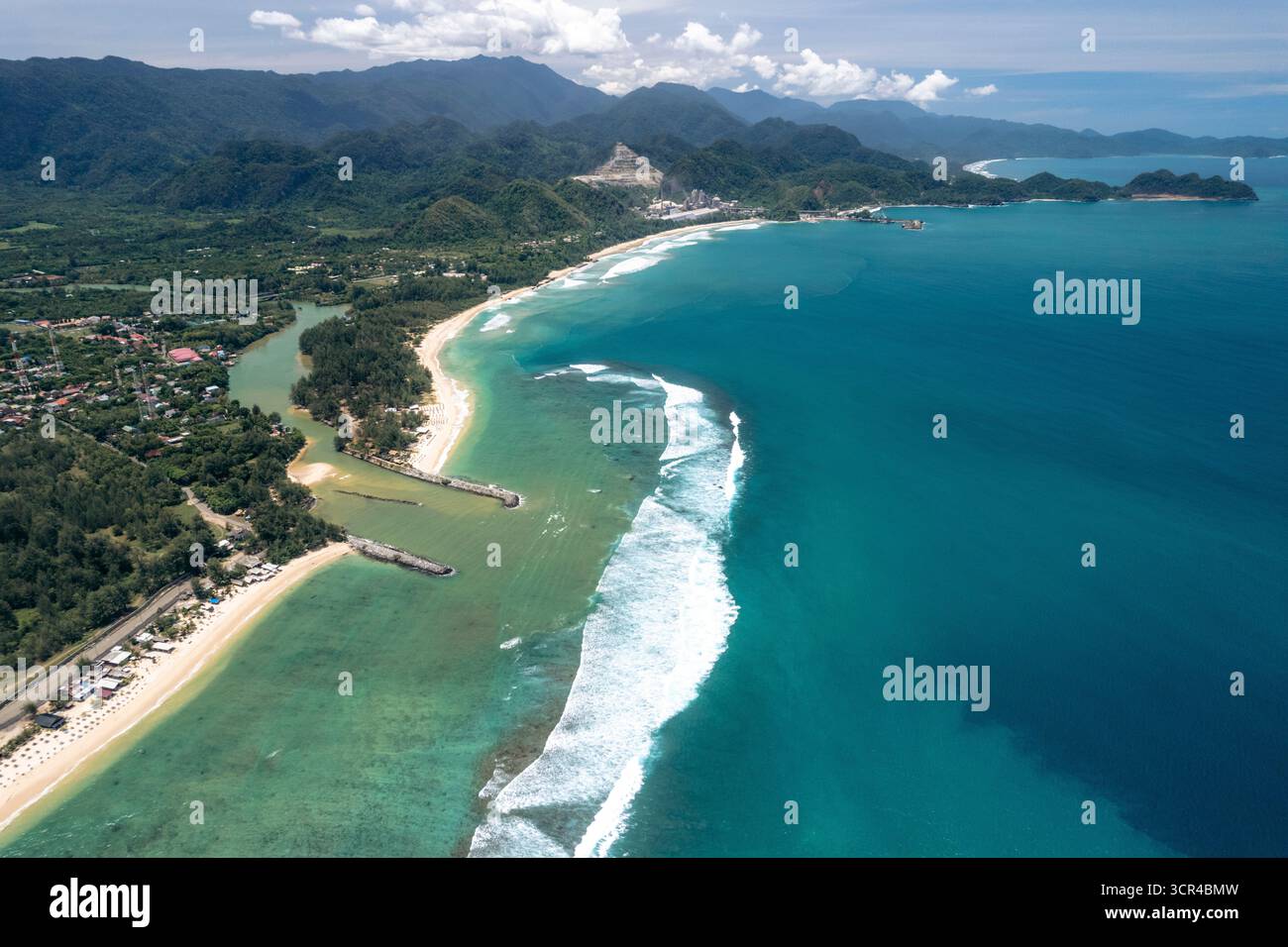 Aerial view of Lhoknga beach in Aceh, Sumatra, Indonesia Stock Photo ...