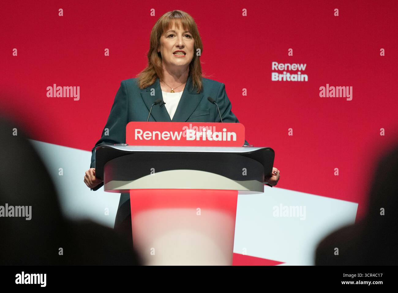 Britain's Chancellor of the Exchequer Rachel Reeves gives her keynote ...