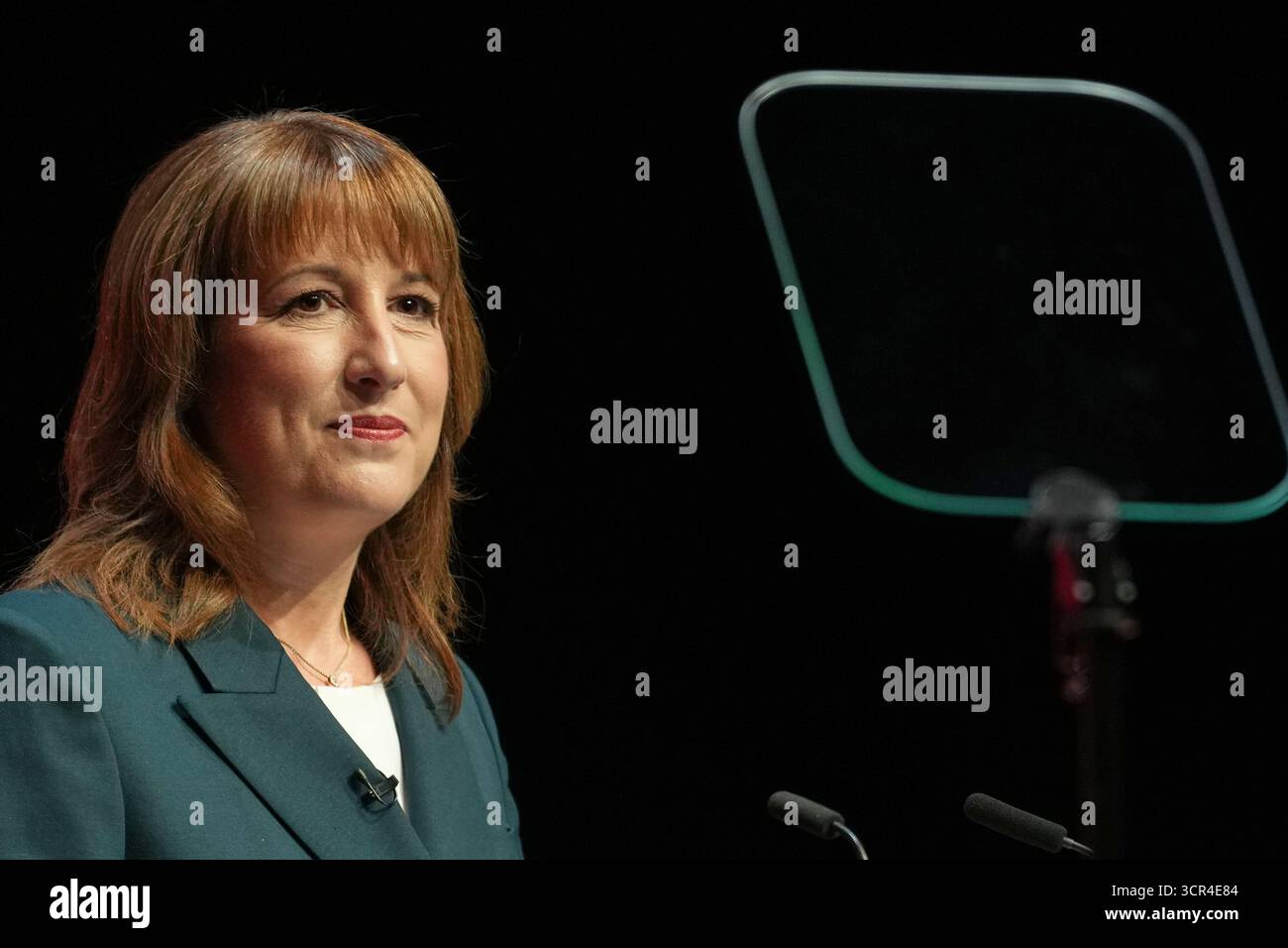 Britain's Chancellor of the Exchequer Rachel Reeves gives her keynote ...