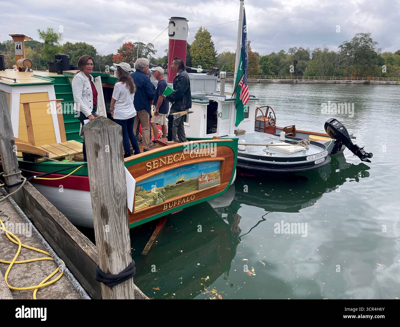 A replica of the boat that takes Governor DeWitt Clinton in 1825 from ...