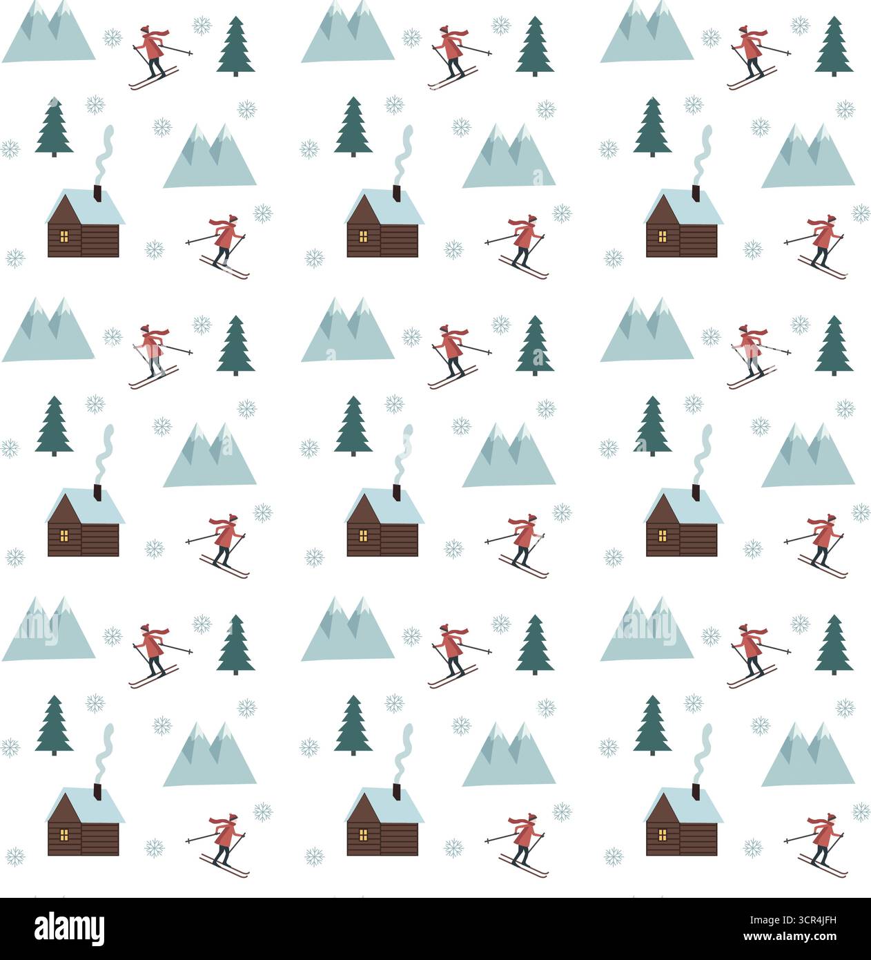 Winter mountain seamless background Cut Out Stock Images & Pictures - Alamy
