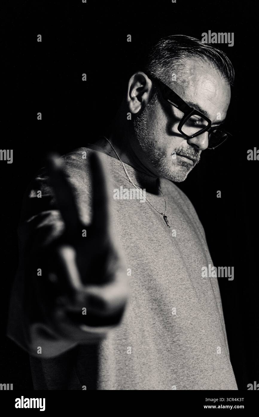 The rapper Nach, poses for Europa Press, after an interview for Europa ...