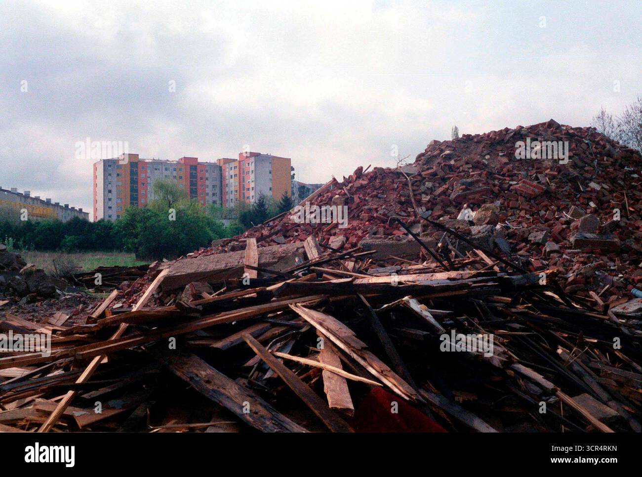 building debris at the construction site, building and construction ...