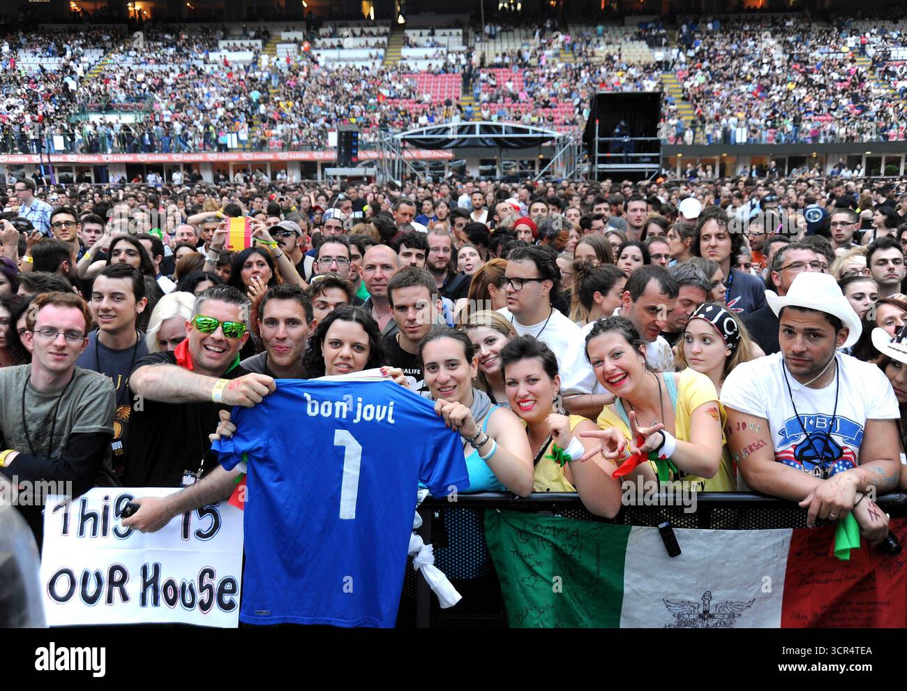 Milan - Fans at the Jon Bon Jovi Concert at San Siro Stadium Stock ...