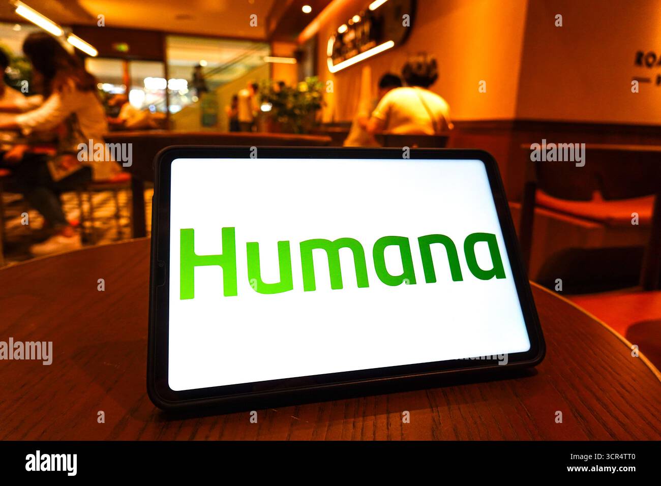 China. 27th Sep, 2025. In this photo illustration, the Humana logo is ...