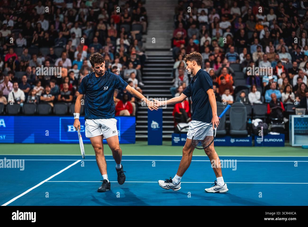 Clement Chidekh (FRA) and Luca Sanchez (FRA) during the doubles final ...