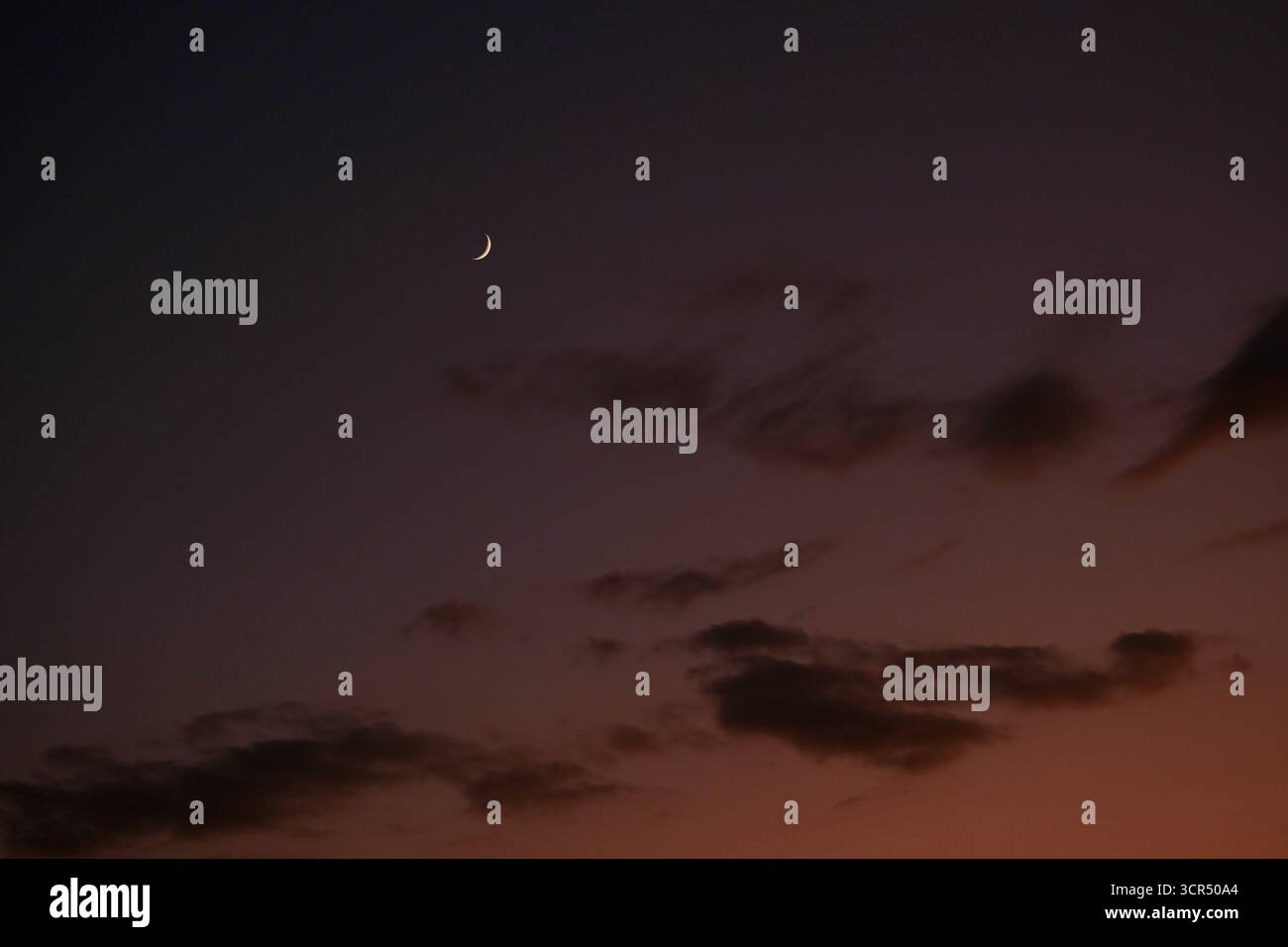 Serene sunset crescent moon hi-res stock photography and images - Alamy