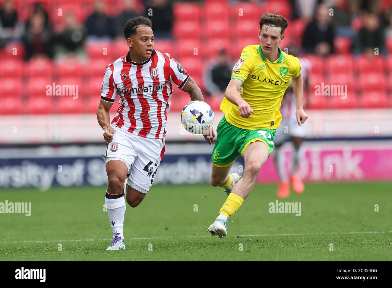 Stoke City's Million Manhoef and Norwich City's Kellen Fisher during ...
