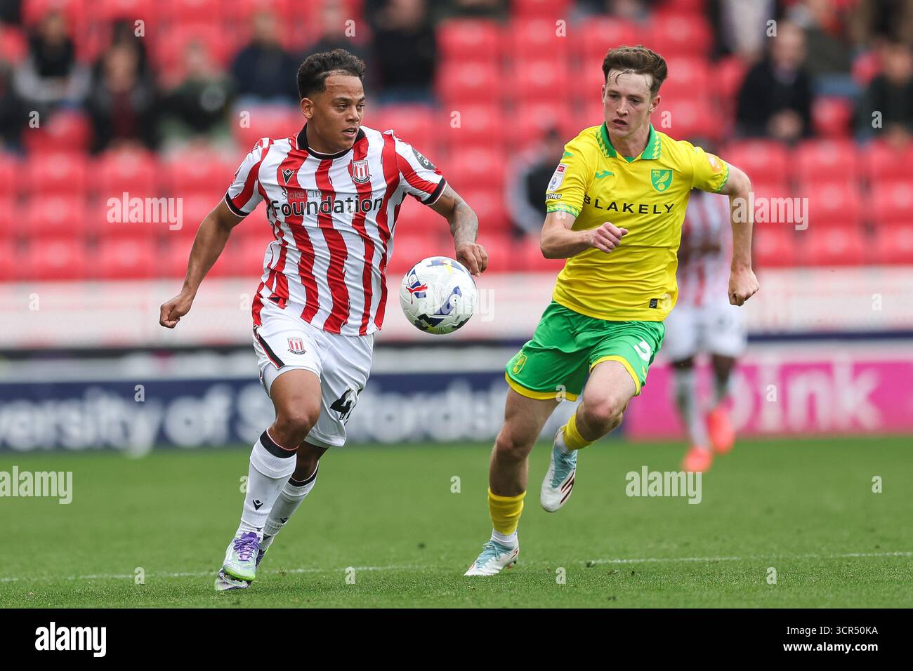 Stoke City's Million Manhoef and Norwich City's Kellen Fisher during ...